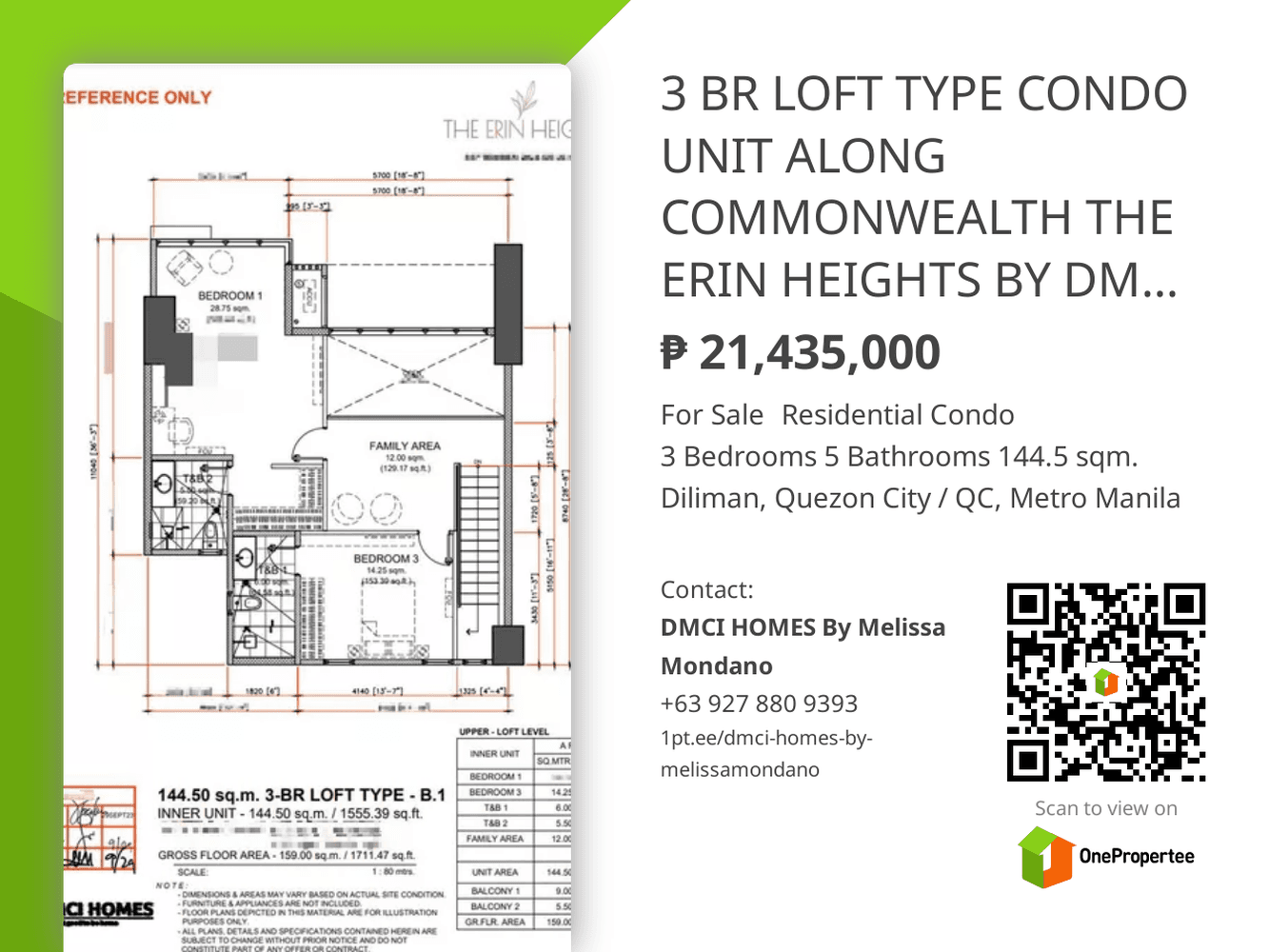 PRE-SELLING 3BR LOFT TYPE CONDO UNIT 140/183 SQM BY DMCI HOMES - Living ...