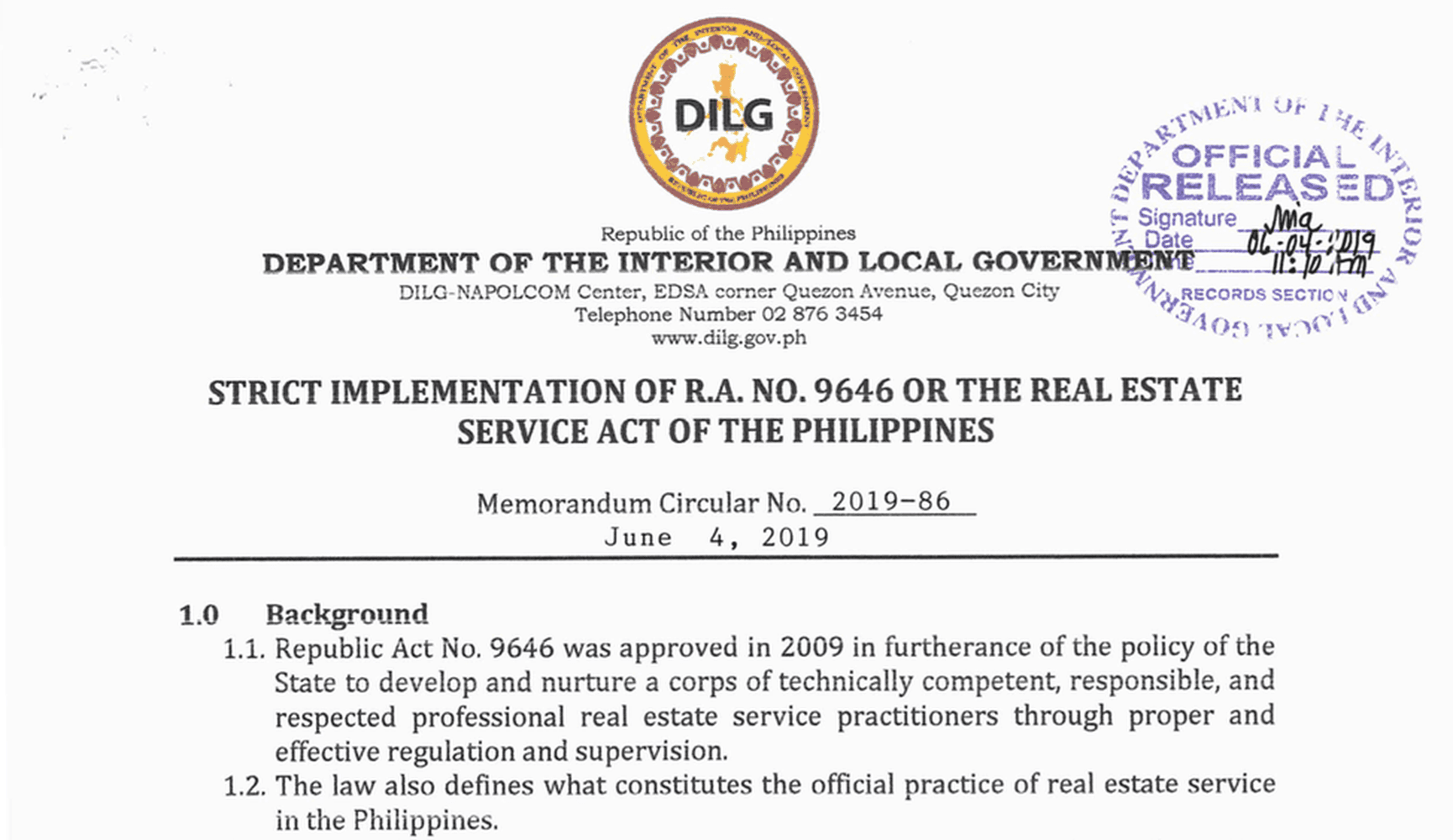 Selling GuideReal Estate News DILG Reinforces Real Estate Service Act ...