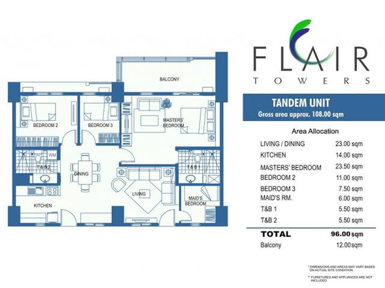 DMCI Homes’ Flair Tower Tandem unit floor plan - Floor Plans and House ...