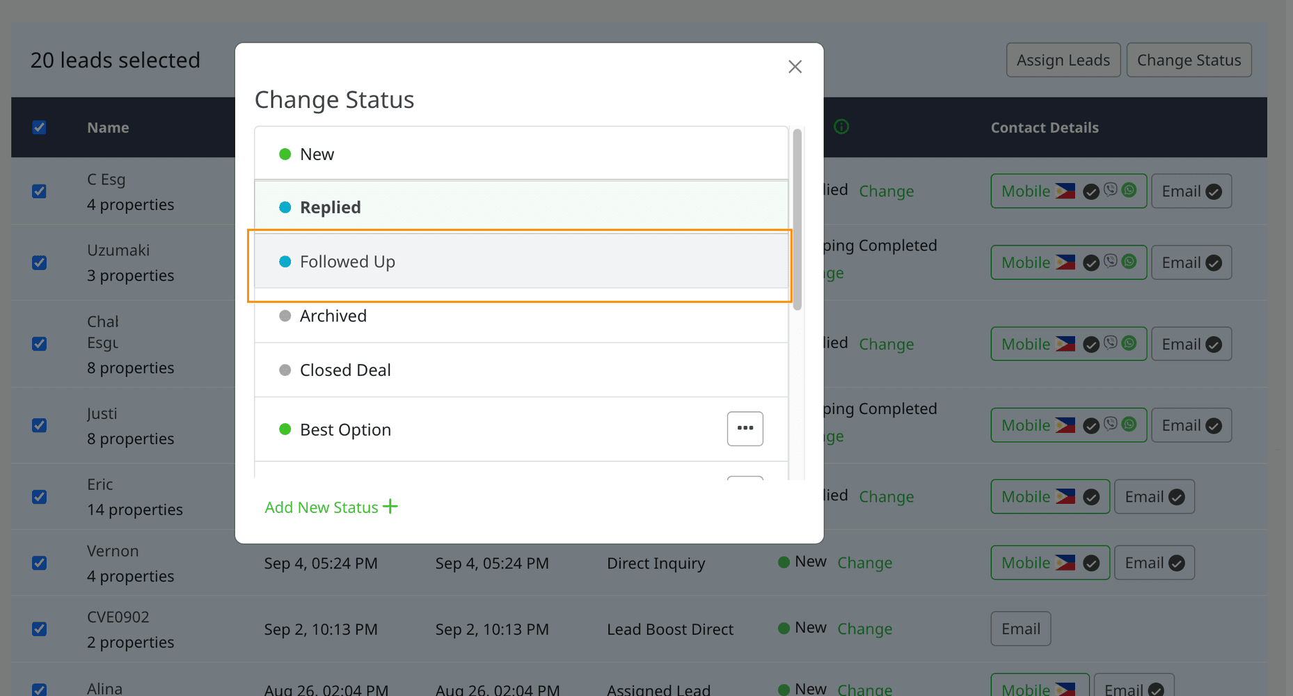 Improvement: Profile Photo and Leads CRM Bulk Actions - OnePropertee ...