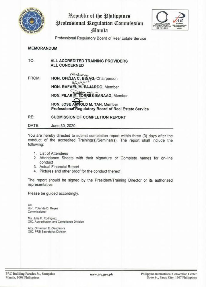 News: PRC Resolution 15 Series of 2020 & June 30 Memorandum ...