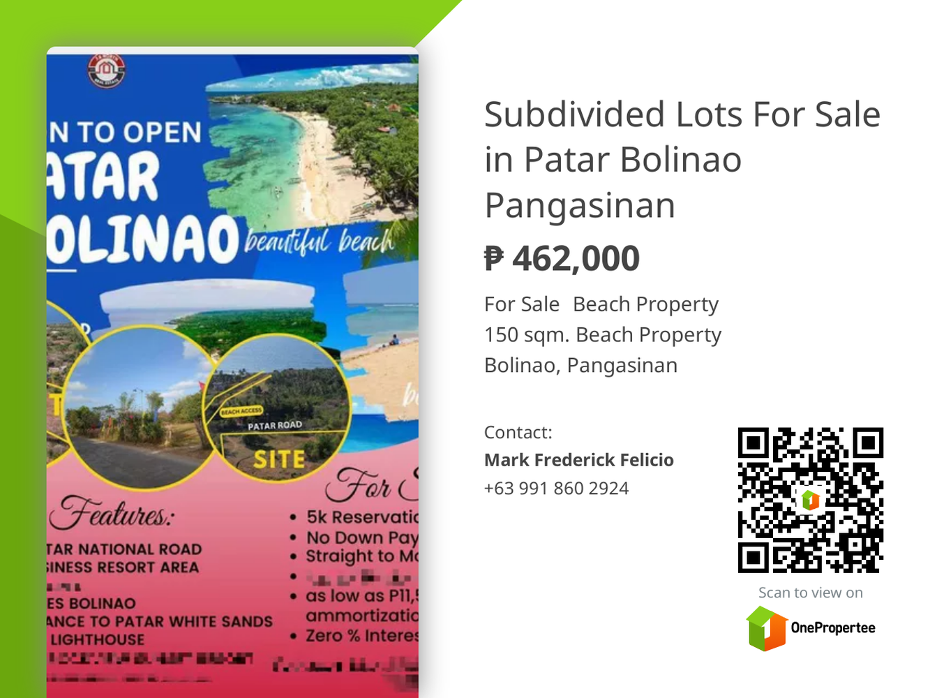 Subdivided Lots For Sale in Patar Bolinao Pangasinan 3 years to pay ...