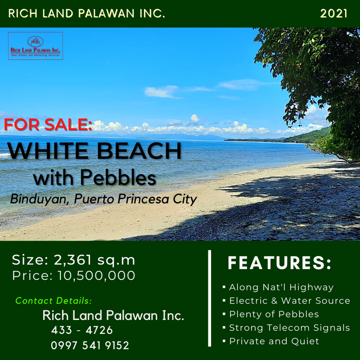 White Beach with Pebbles in Puerto Princesa City Palawan [Beach ...