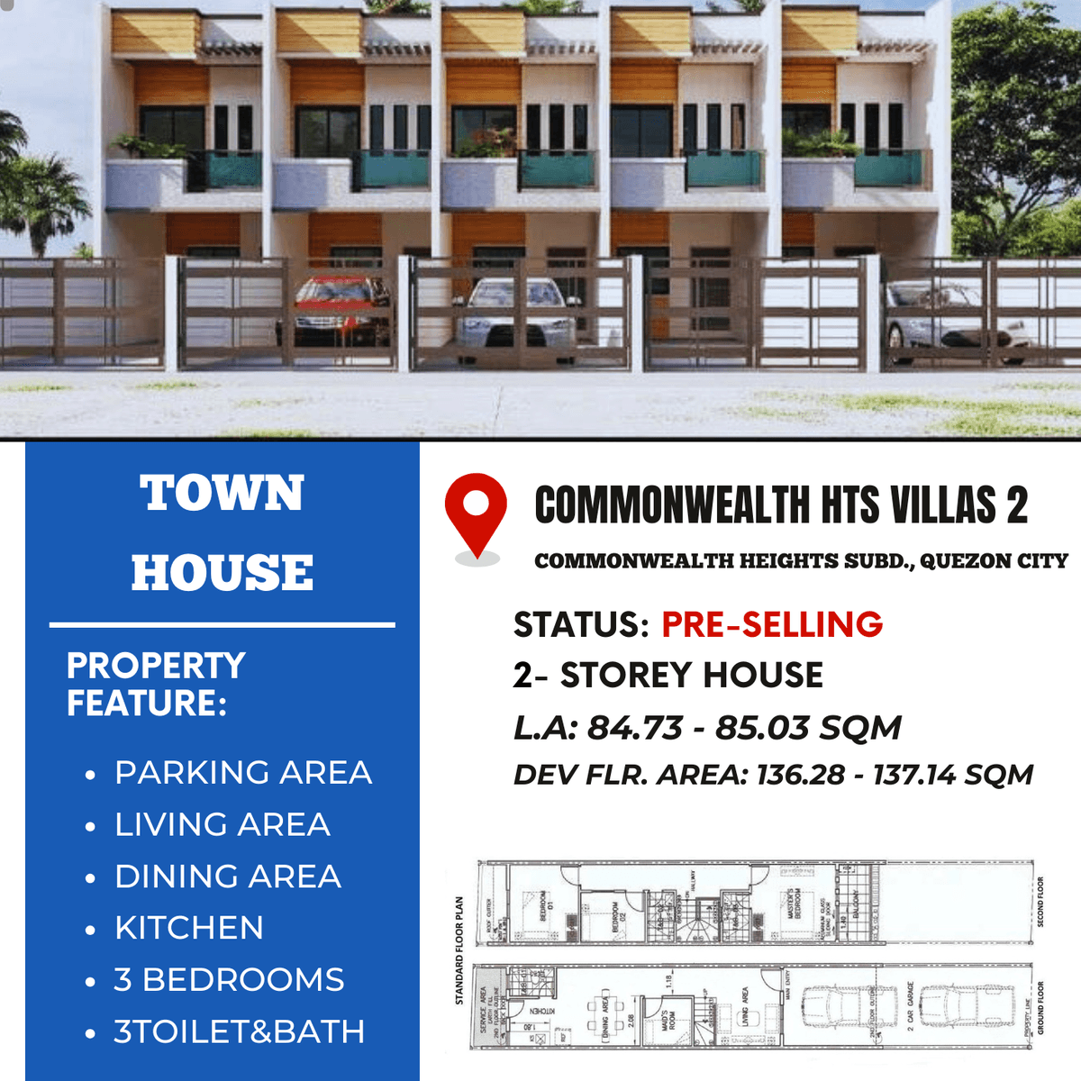 PRE-SELLING TWO-STOREY TOWNHOUSE IN COMMONWEALTH HEIGHTS QUEZON CITY ...