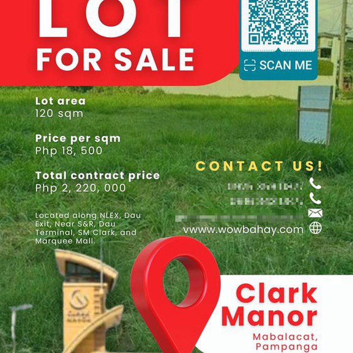 120 sqm Residential Lot For Sale in CLARK MANOR, Mabalacat Pampanga ...