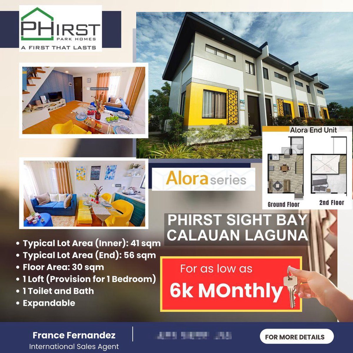 Phirst Park Homes , Alora Series [Houses and Lots 🏘️] (April 2024) in Calauan, Laguna for sale