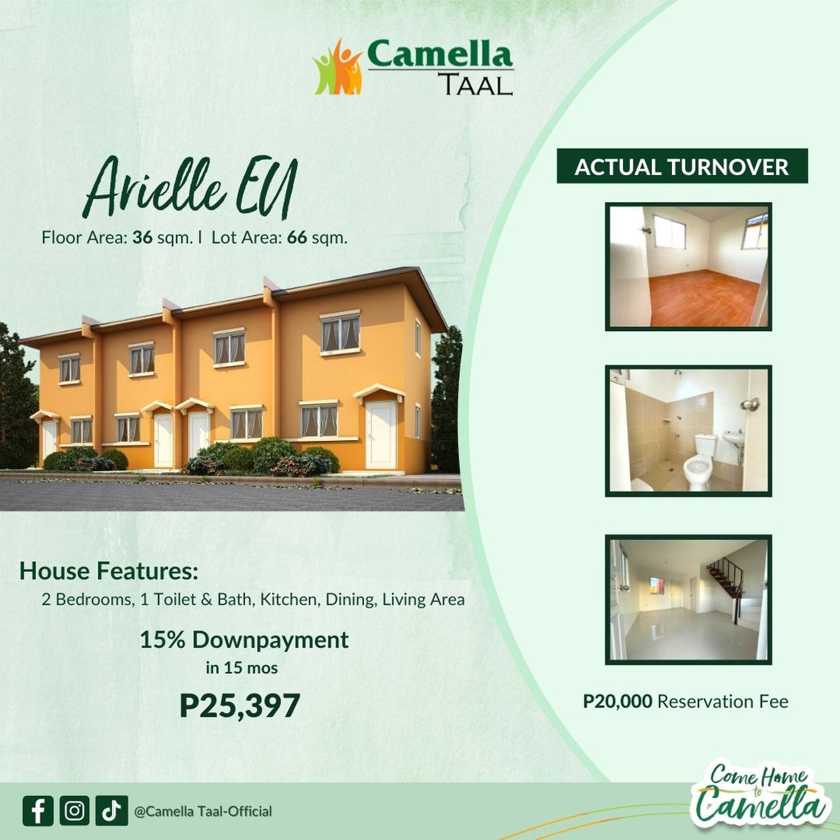 Arielle inner and end unit in Camella Taal batangas [House and Lot 🏘️ ...