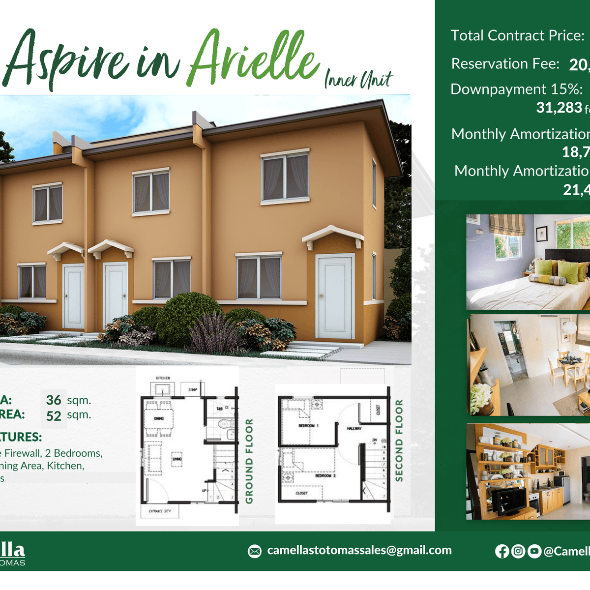 Arielle Inner Unit in Camella Sto Tomas [House and Lot 🏘️] (February ...