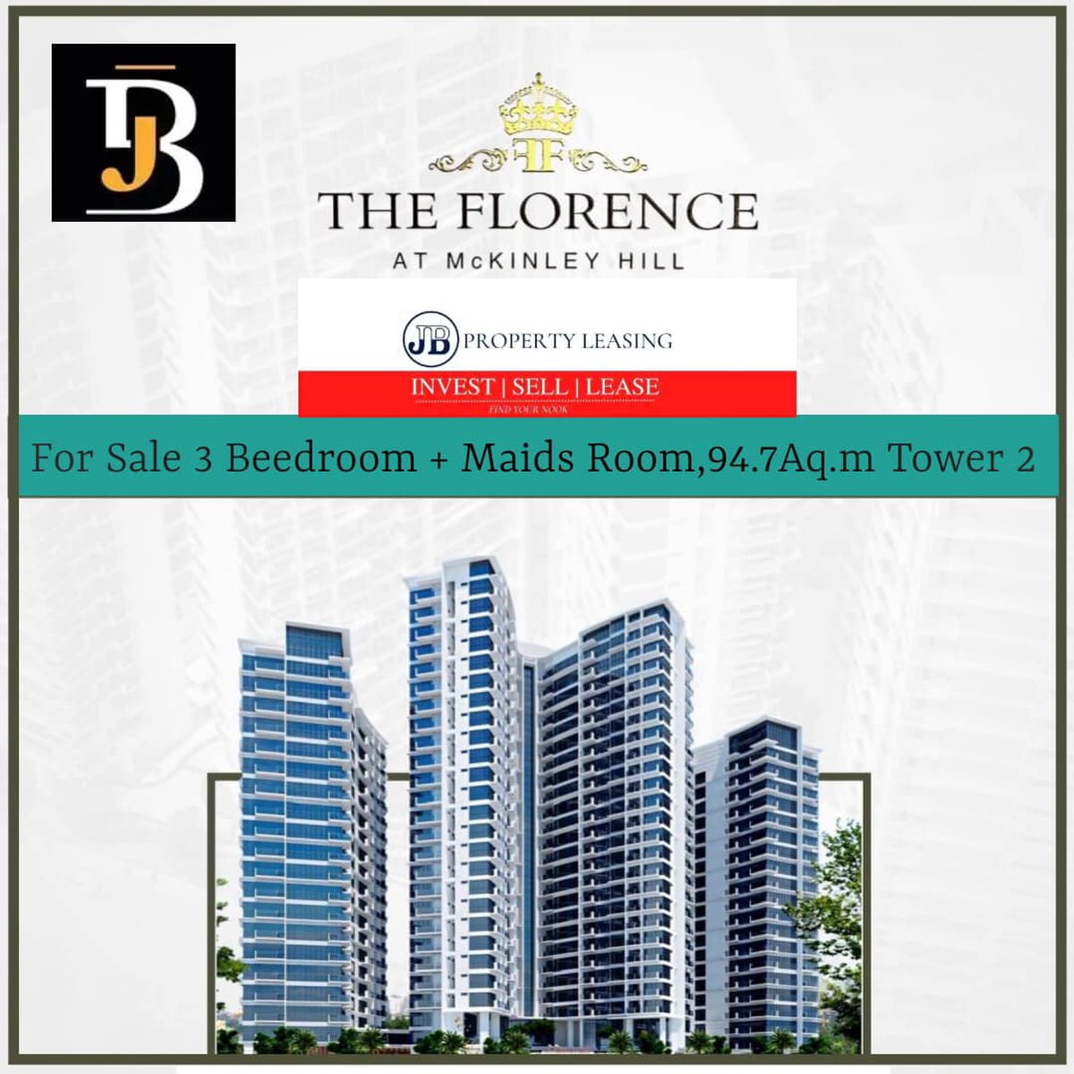 94.7-3BR for Sale in The Florence Mckinley Hill, Fort Bonifacio Taguig ...