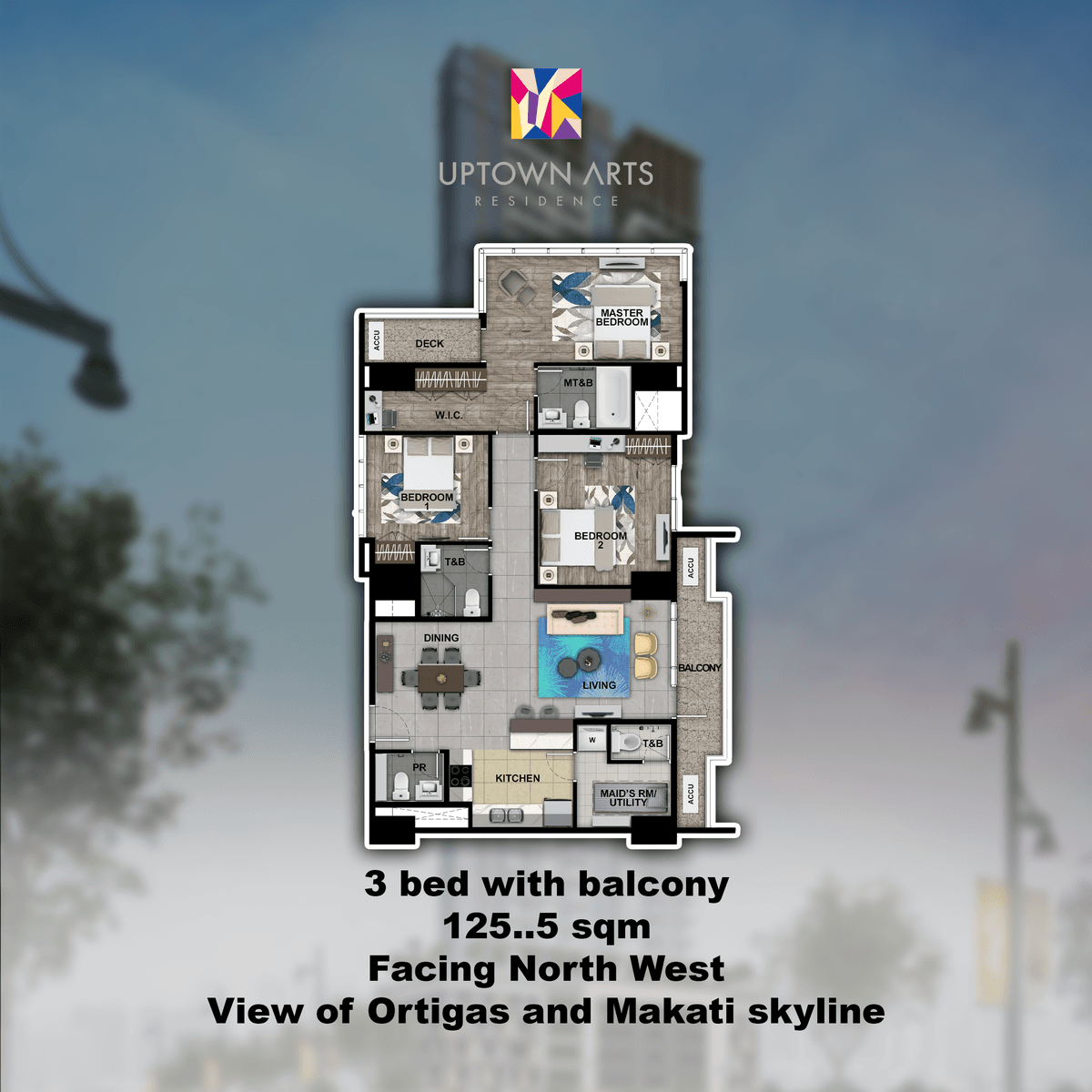 Uptown Arts 3 bed with balcony Preselling Bgc condo for sale Taguig ...