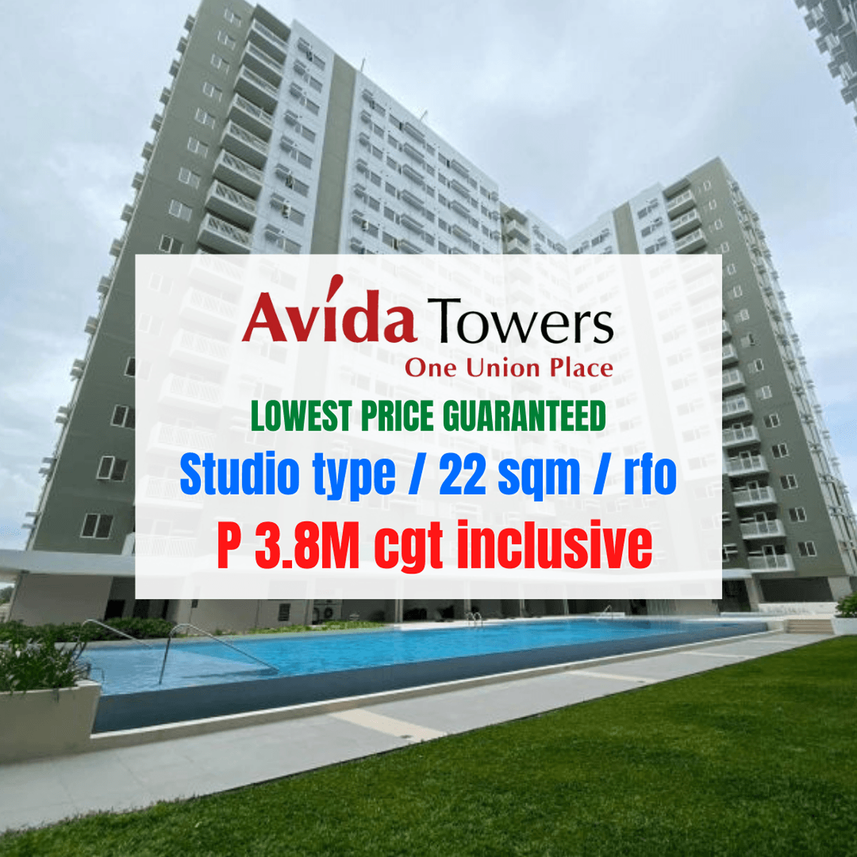 Avida One Union Place Studio Unit 22sqm Condo for sale in Taguig [Condo ...