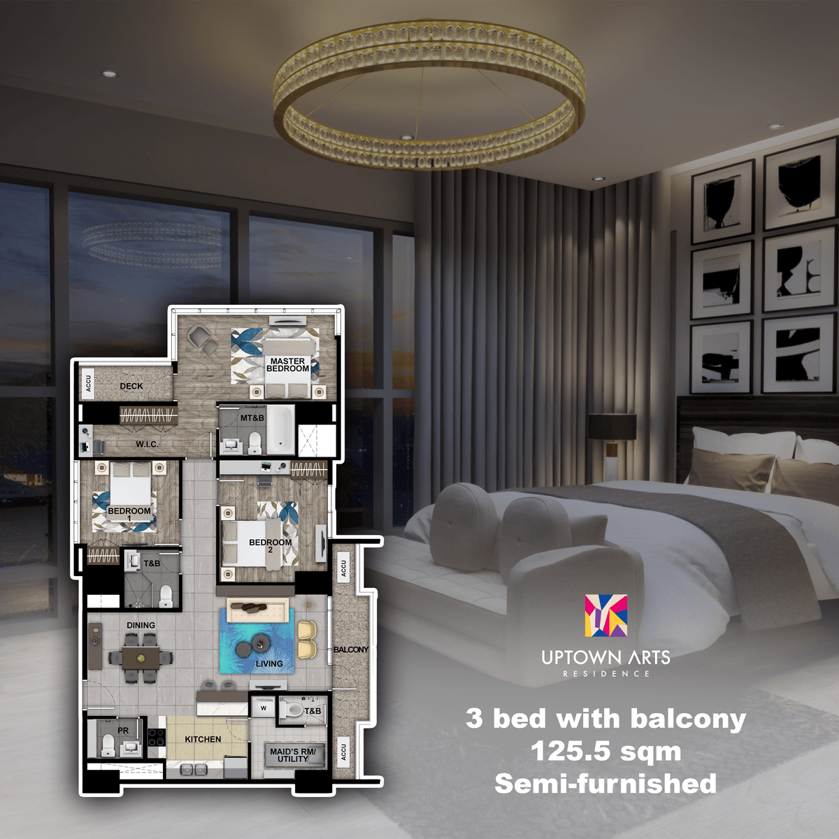 125 sqm 3-bedroom Bgc Condo For Sale Uptown Arts Fort Bonifacio Taguig [Condo 🏙️] (September ...