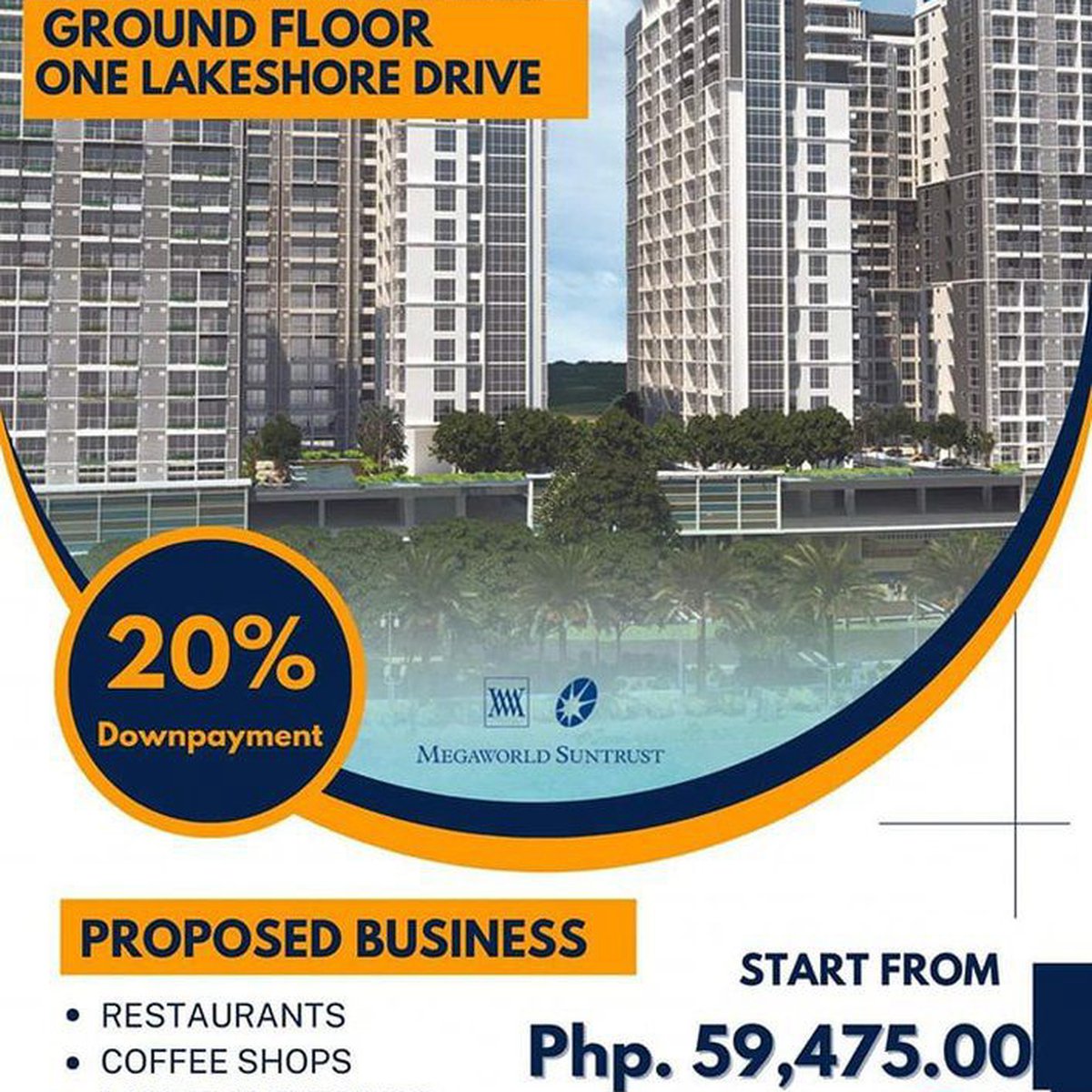 Selling Commercial's areas of One Lakeshore Drive Project, Davao City ...