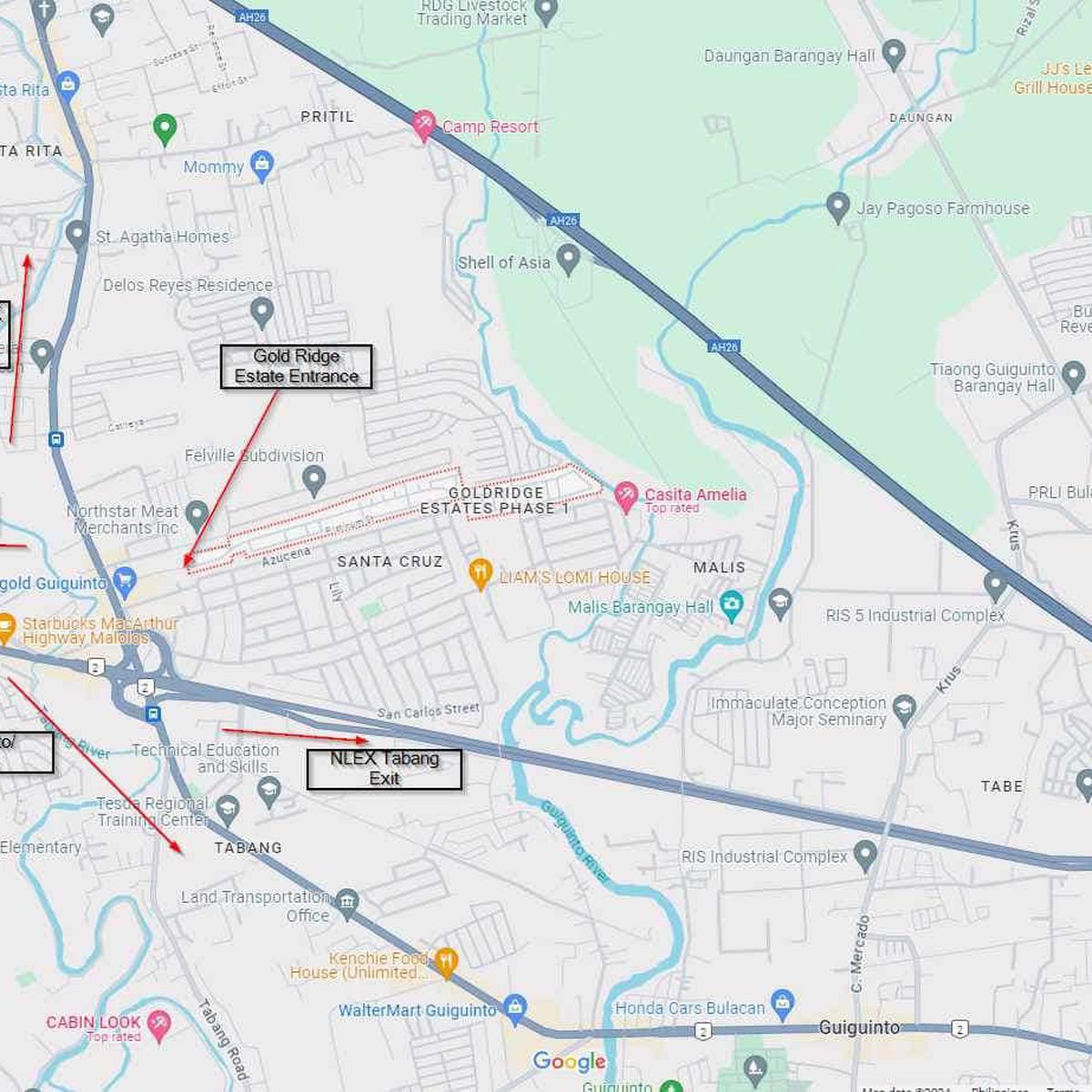 Location: Gold Ridge Estate Phase 2, Sta. Cruz, Guiguinto, Bulacan [Lot ...