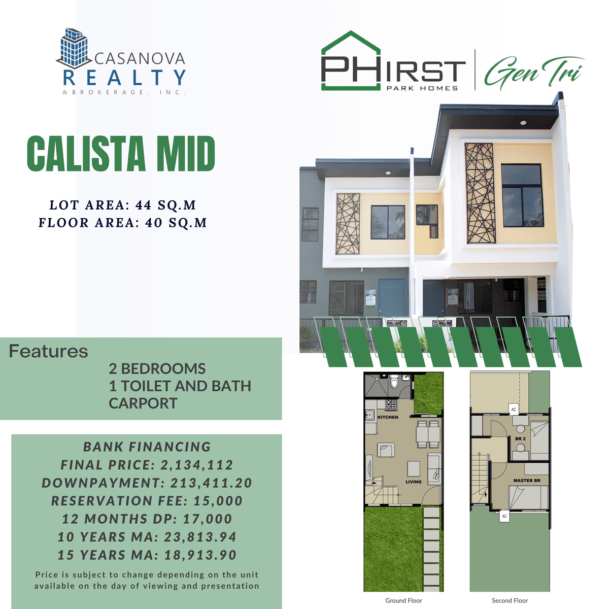 Calista Mid Phirst Park Homes in General Trias, Cavite [House and Lot 🏘 ...