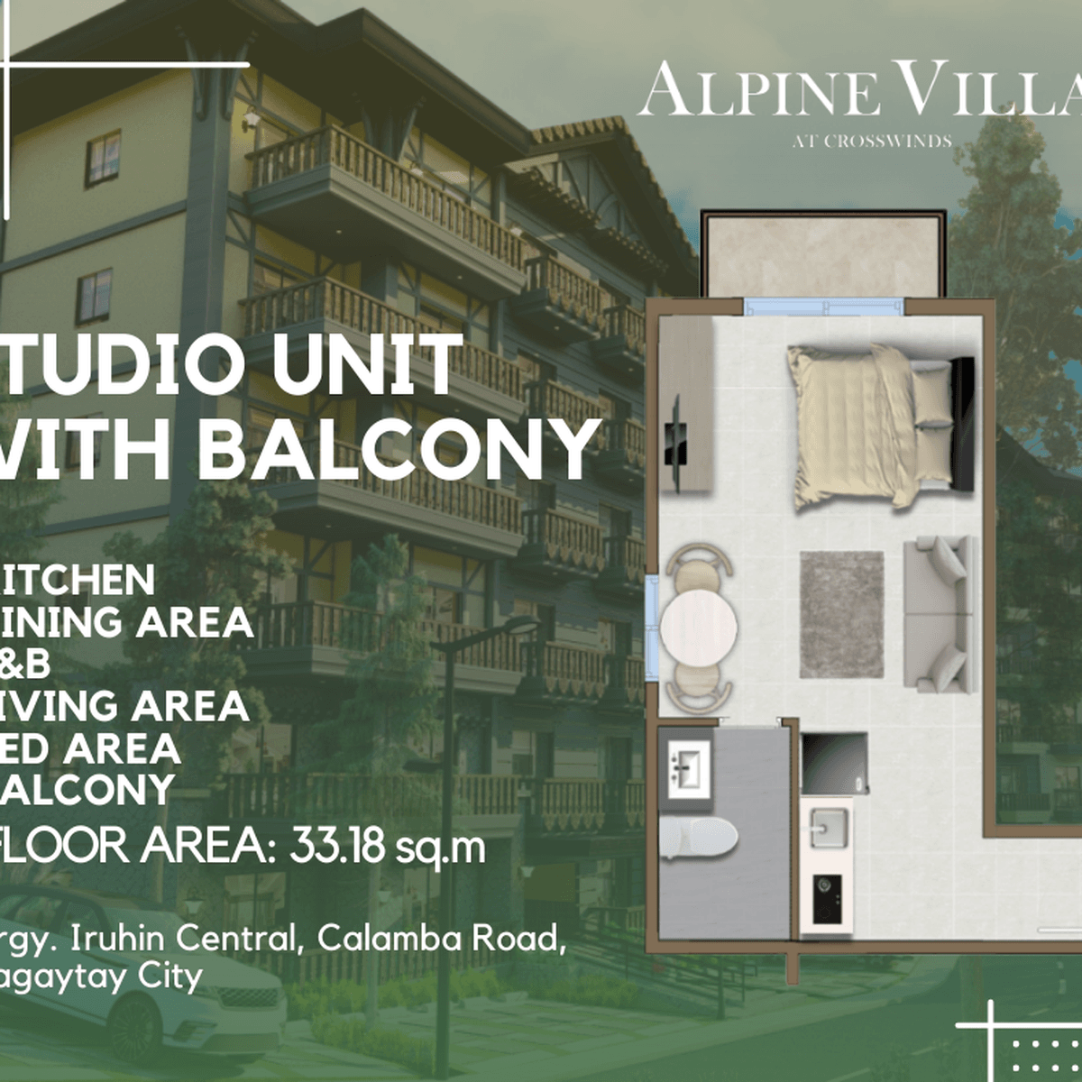 Preselling Studio-type Unit at Crosswinds Tagaytay - Alpine Villas ...