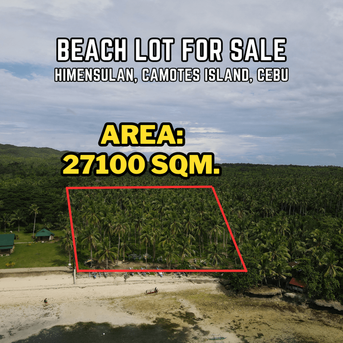 Pristine White Sand Beach Lot for Sale in Himensulan, Camotes Island ...