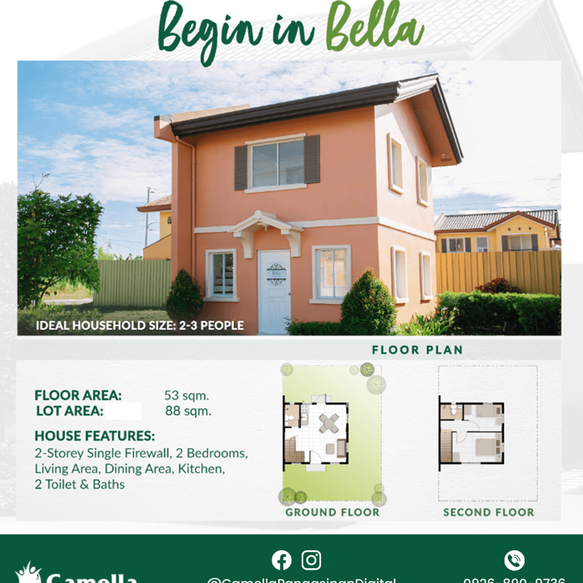 Bella Floor Plan Camella Homes | Floor Roma
