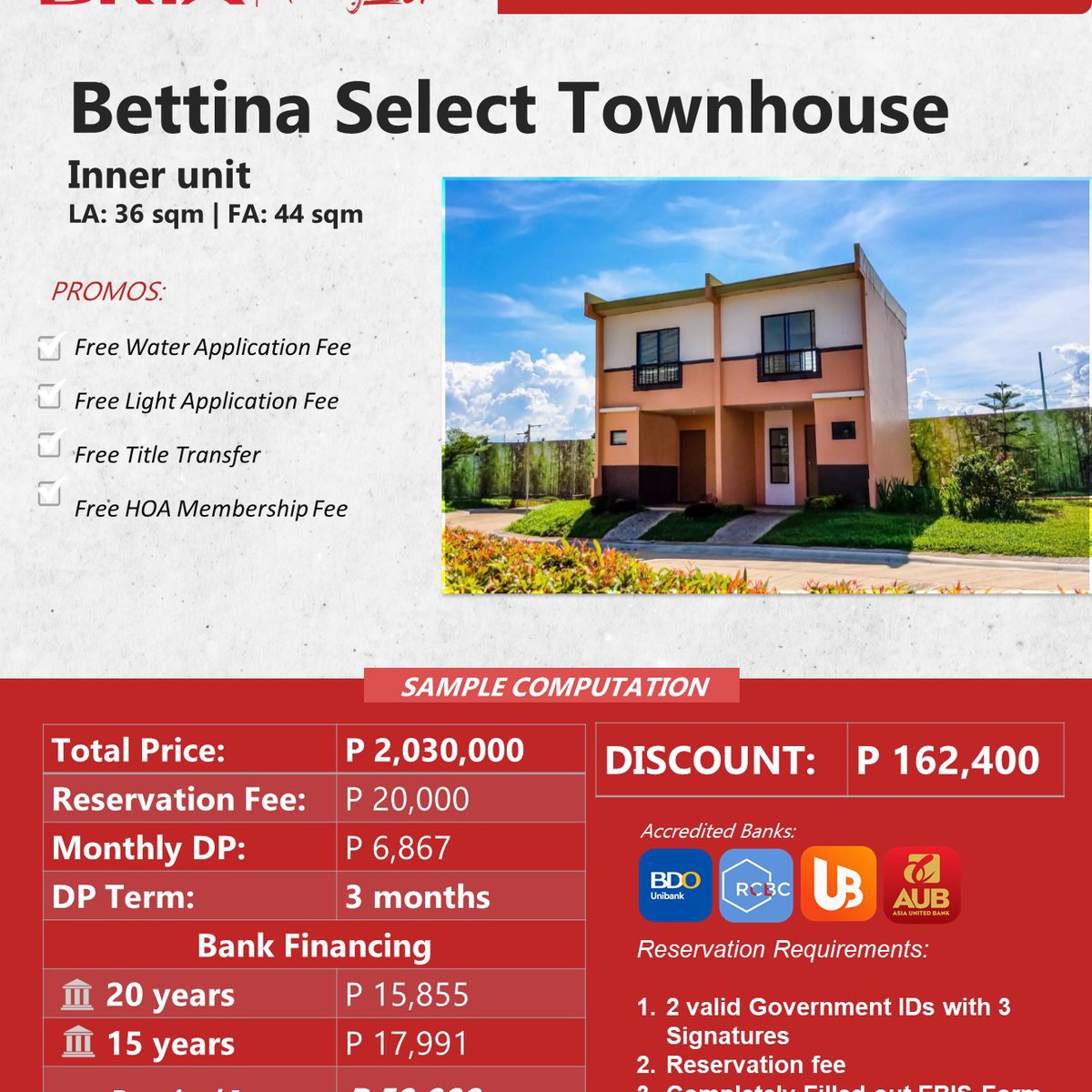 Bettina Inner Unit Floor Area: 44sqm Lot Area: 36sqm [House and Lot 🏘️] (September 2023) in ...
