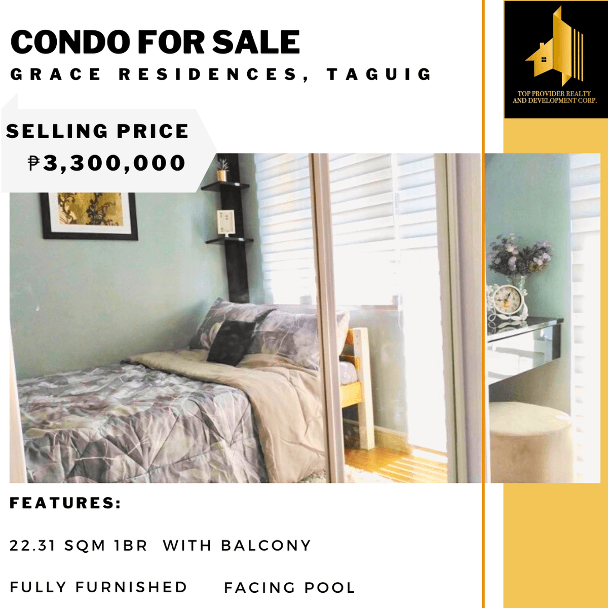 1 BR Fully Furnished CONDO FOR SALE in TAGUIG [Condo 🏙️] (March 2023 ...