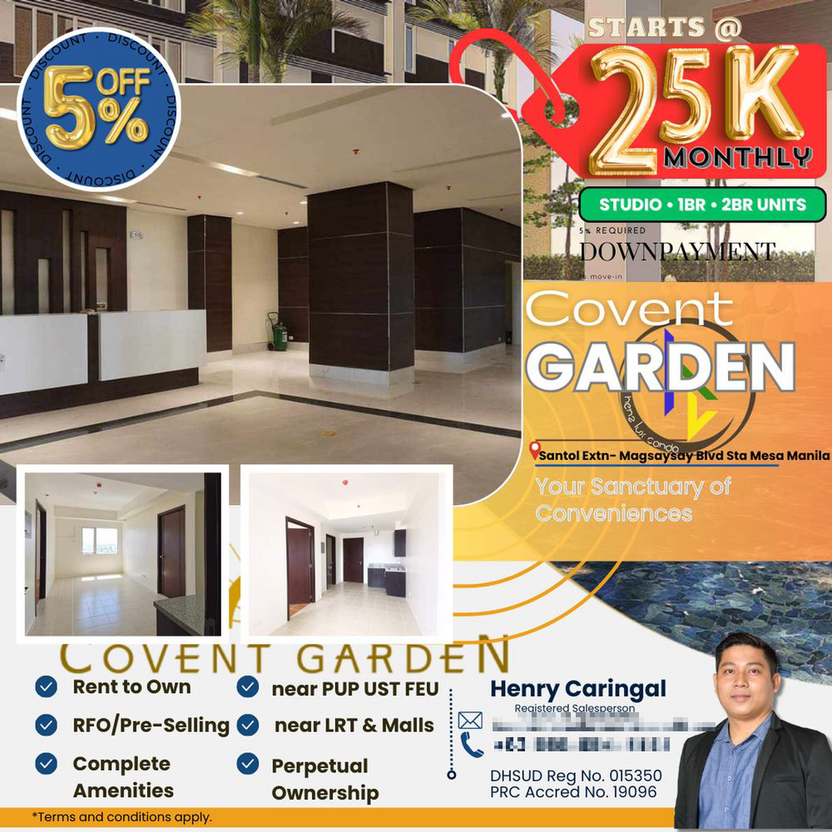 Rent to Own Condo in Manila near UST FEU PUP LRT SM RFO Studio 2BR ...