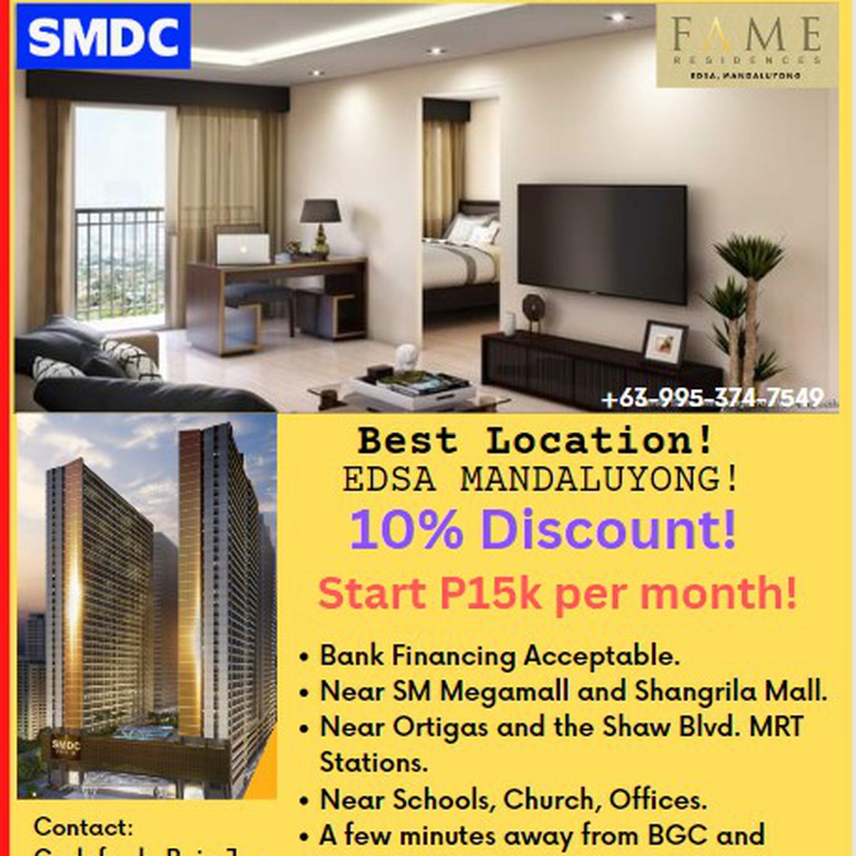 Affordable RFO, Preselling Condo Unit, Fame Residences Mandaluyong ...