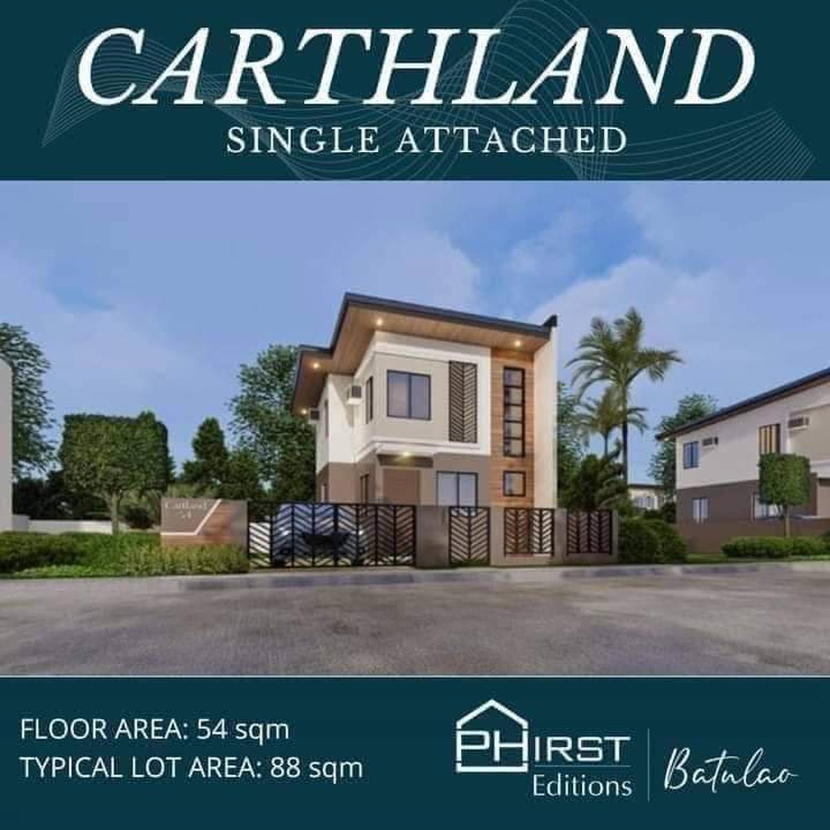 PHIRST PARK HOMES EDITIONS BATULAO- CARTLAND (Single Attached) 100sqm [House and Lot 🏘️ ...