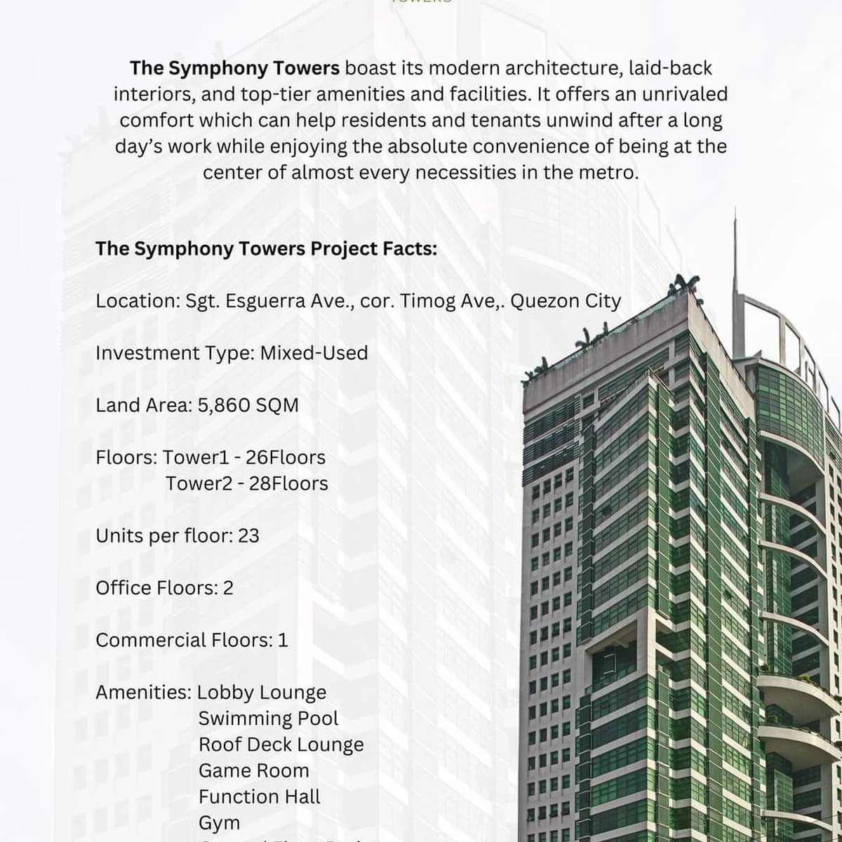 The Symphony Towers(near GMA-7 and ABS-CBN) [Condo 🏙️] (June 2024) in ...