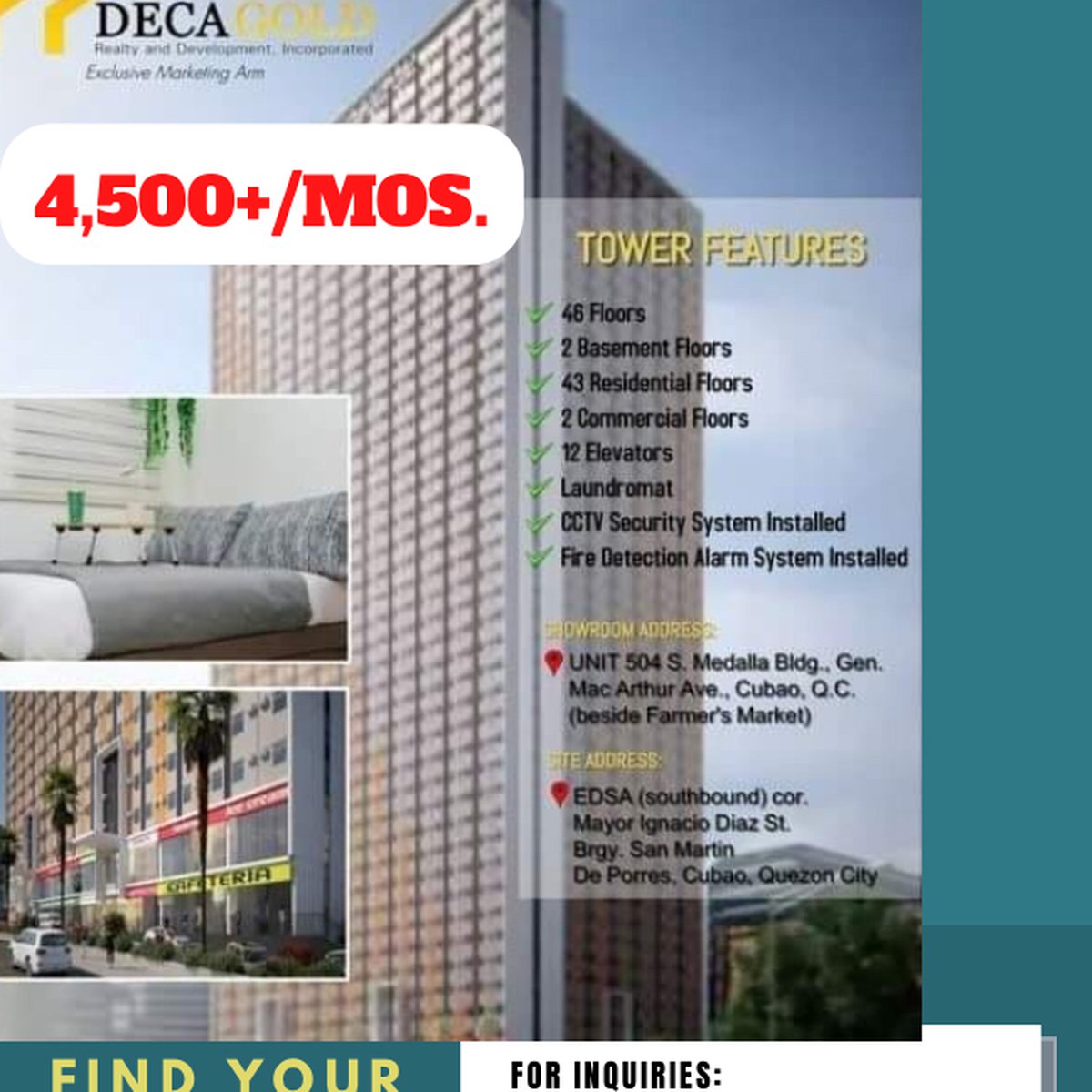 DECA GOLD CUBAO [Condo 🏙️] (December 2021) in Cubao, Quezon City / QC ...