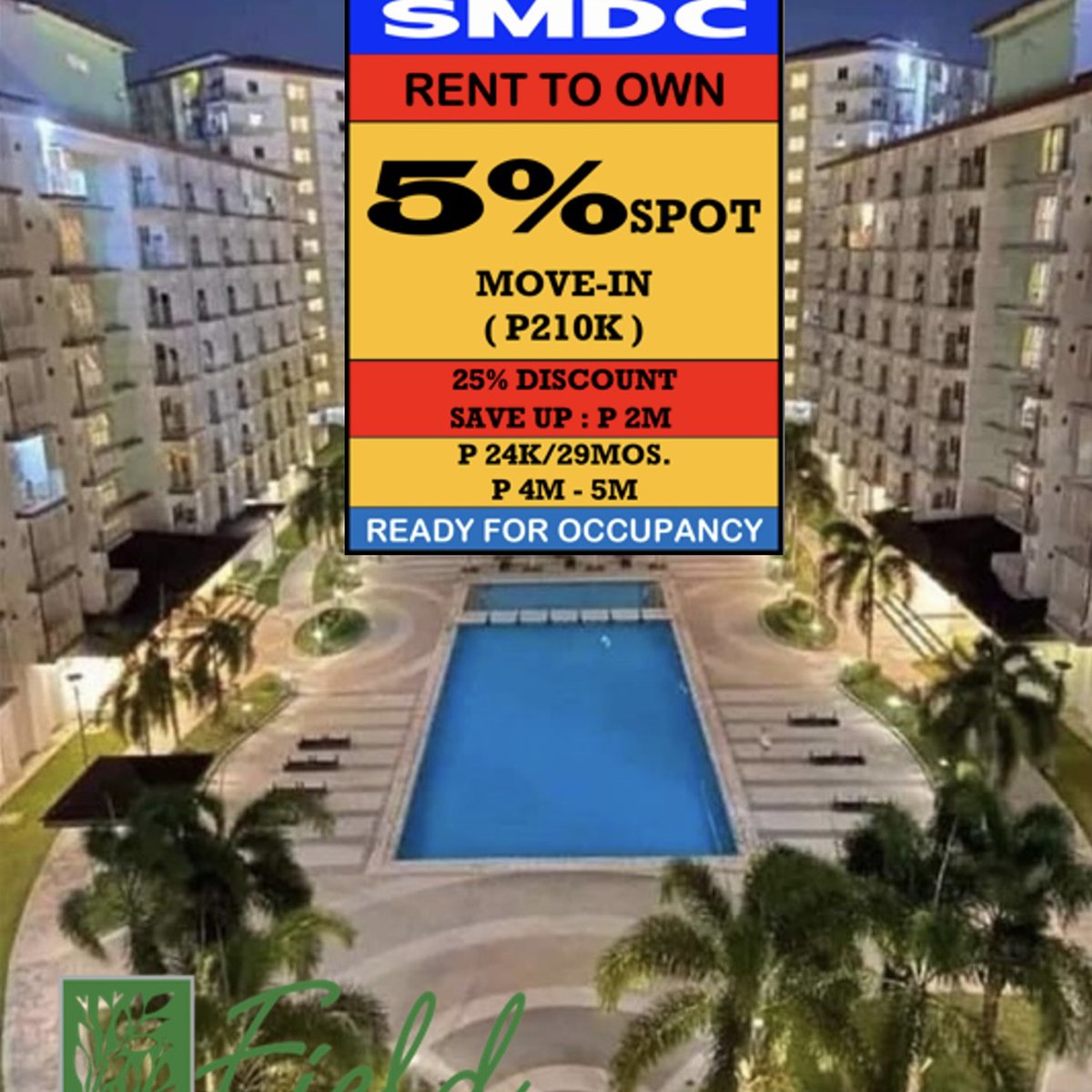 Condo for RENT in SM Sucat, Paranaque City at SMDC FIELD RESIDENCES Ne ...