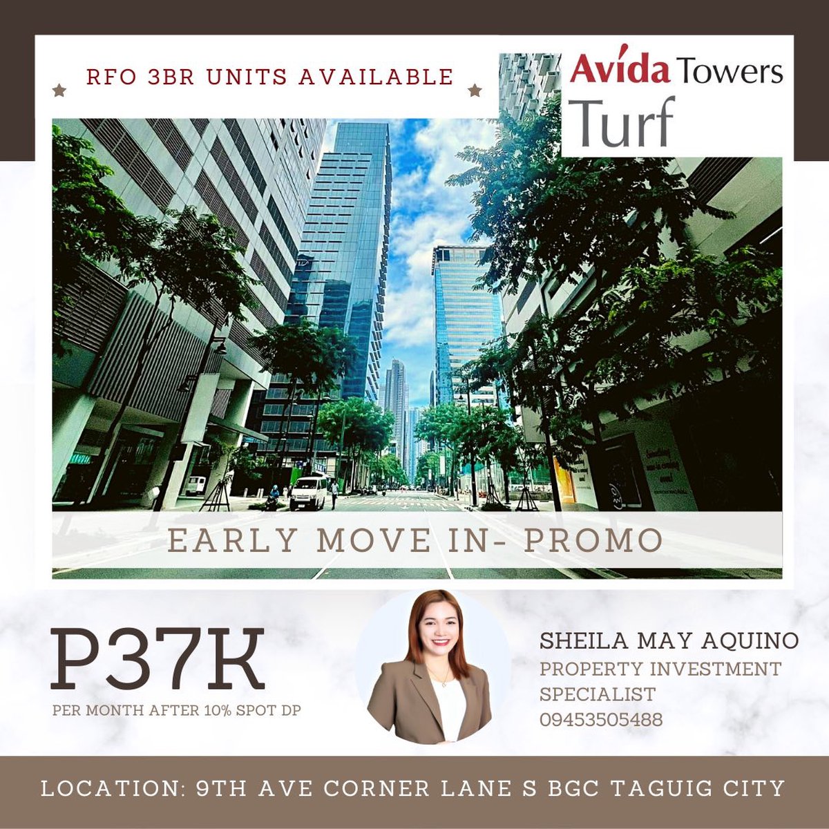 AVIDA Turf BGC 3BR Ready For Occupancy 37k/mos. for 48mos after 10% DP ...