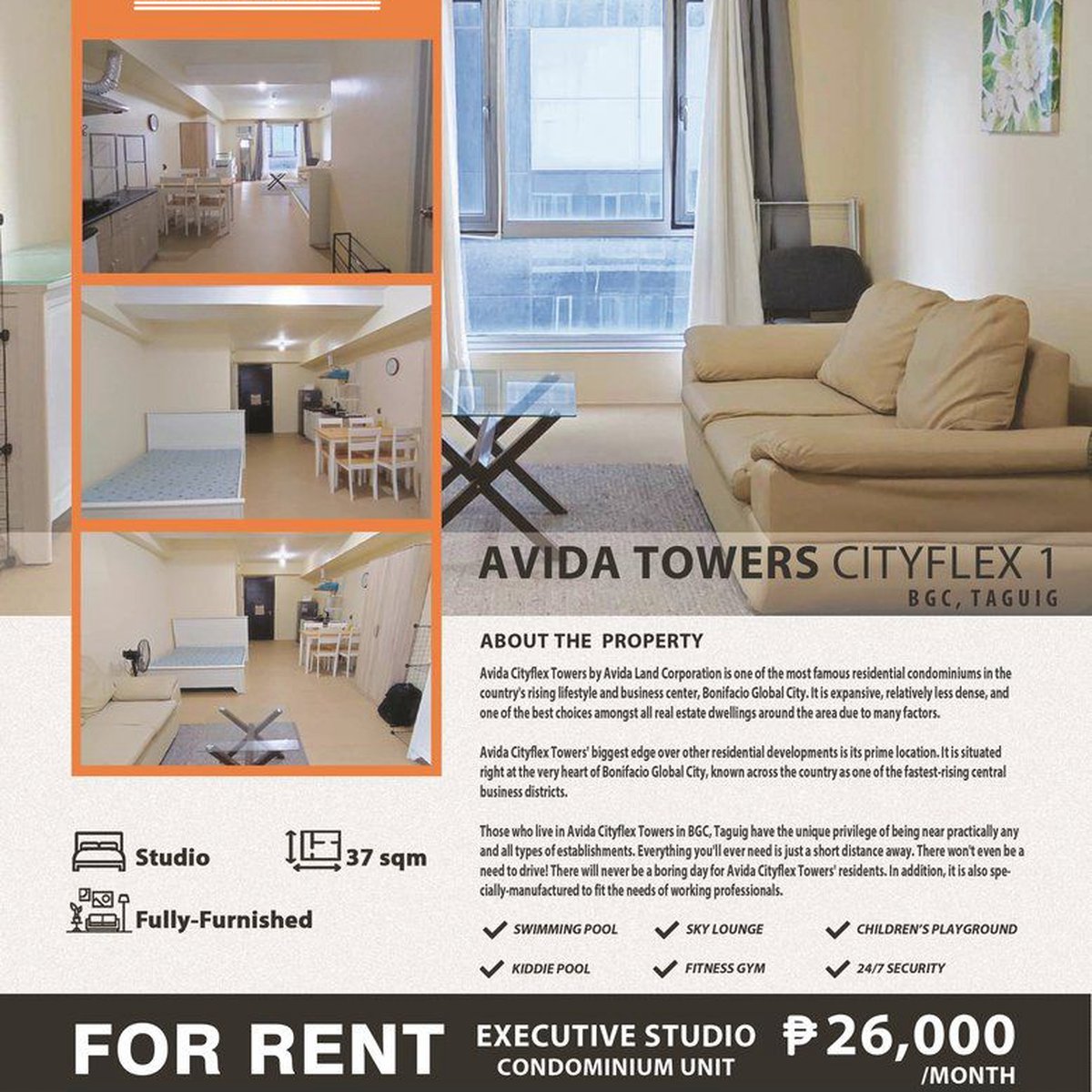 AVIDA TOWERS CITYFLEX - EXECUTIVE STUDIO FOR RENT [Condo 🏙️] (October ...