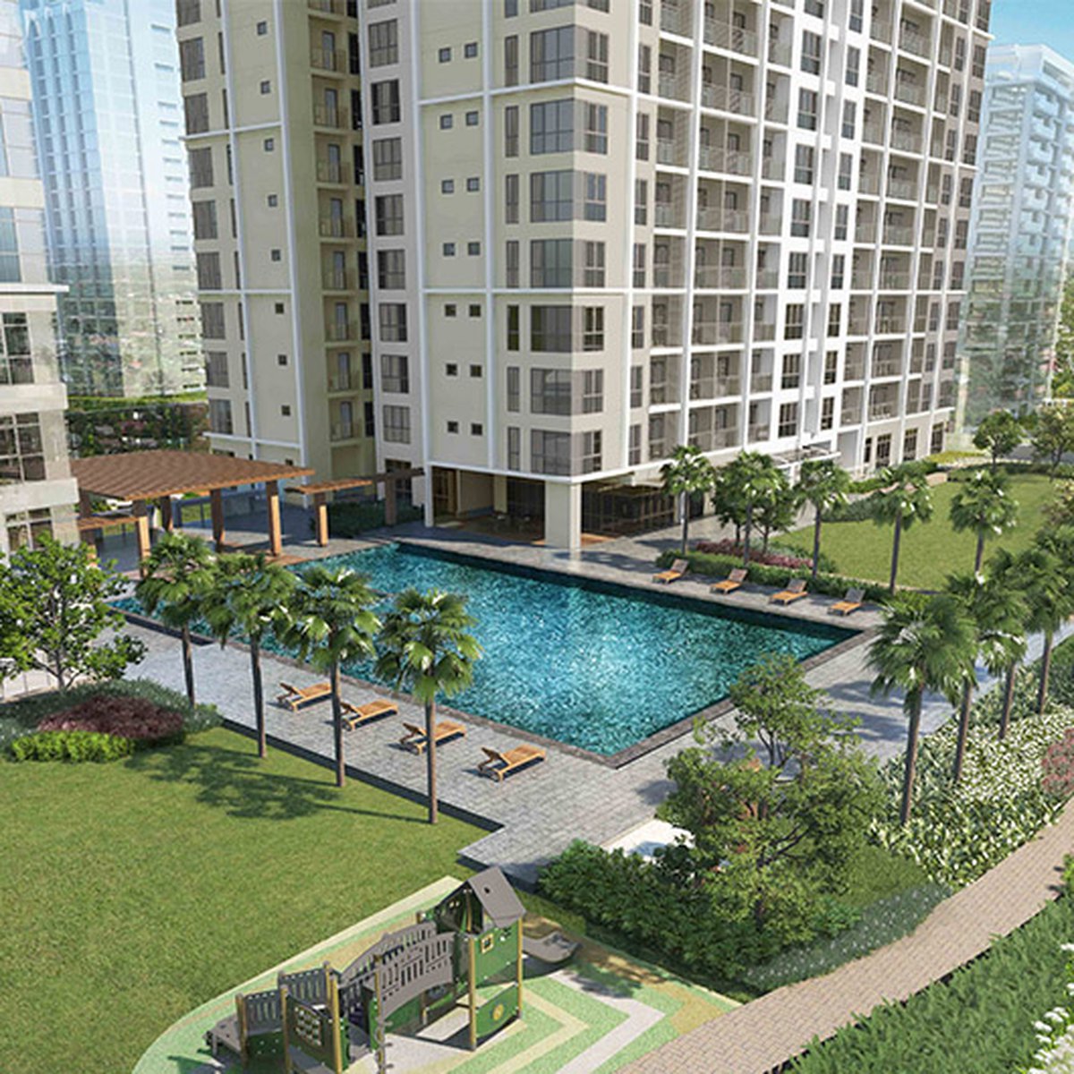2 Bedroom with Pool view Condo for Sale in Lattice at Parklinks Pasig ...