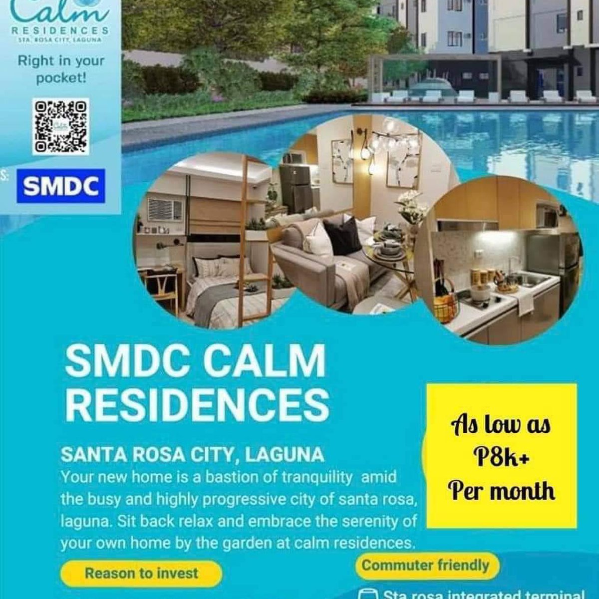 SMDC CALM RESIDENCES [Condo 🏙️] (March 2024) in Santa Rosa, Laguna for sale