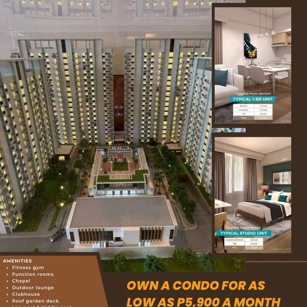 20sqm Studio condo For Sale in Bacolod (Casa Mira Towers) [Condo 🏙️ ...