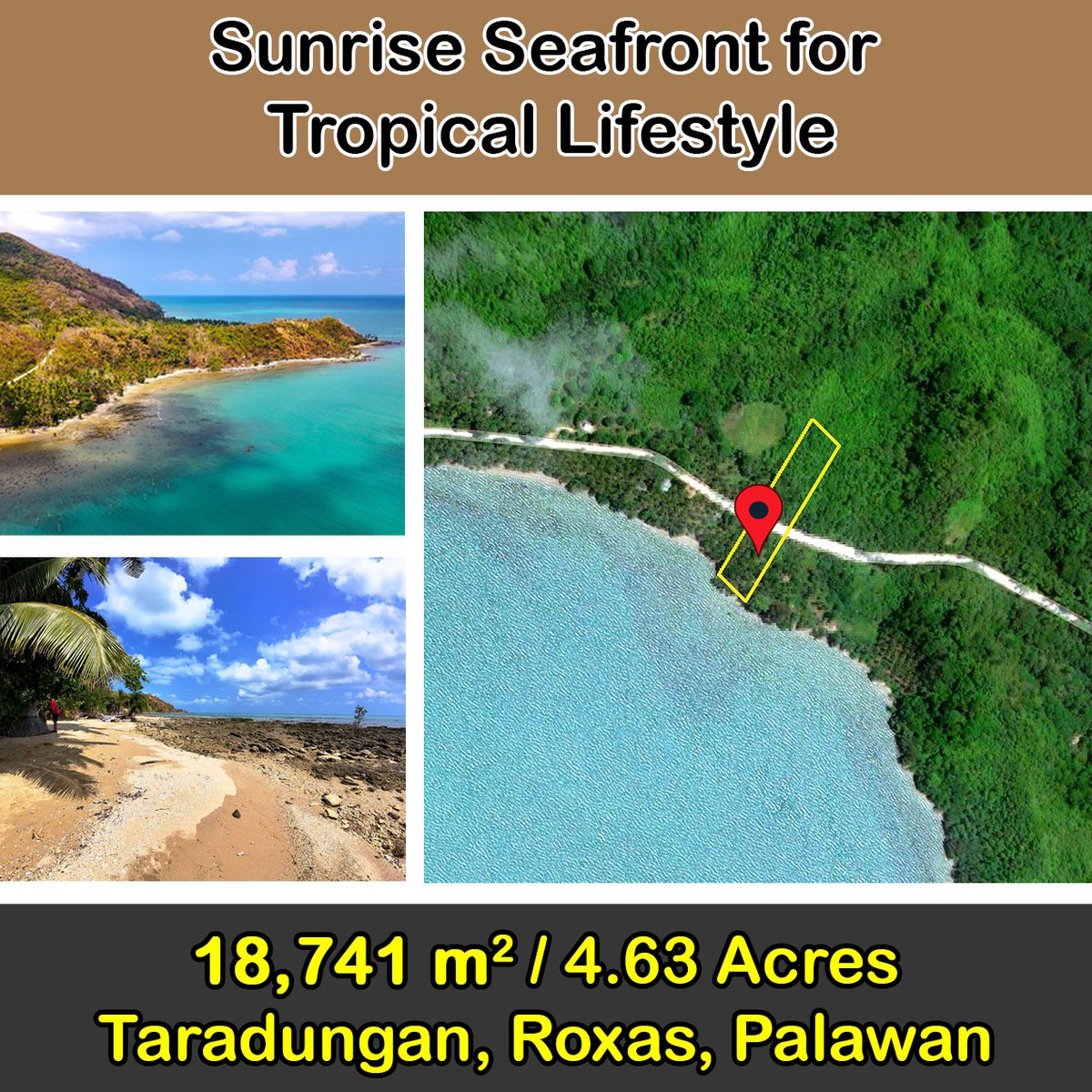 18,741 m2/4.63 Acres Sunrise Seafront for Tropical Lifestyle in Roxas ...
