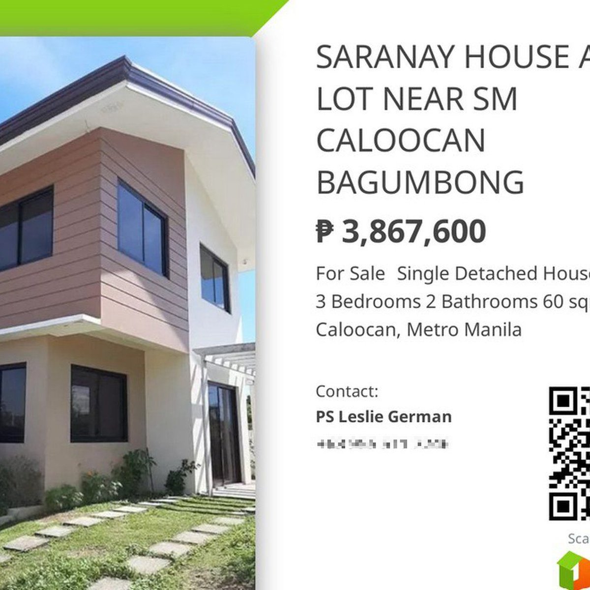 SARANAY HOUSE AND LOT NEAR SM CALOOCAN BAGUMBONG [House and Lot 🏘️ ...