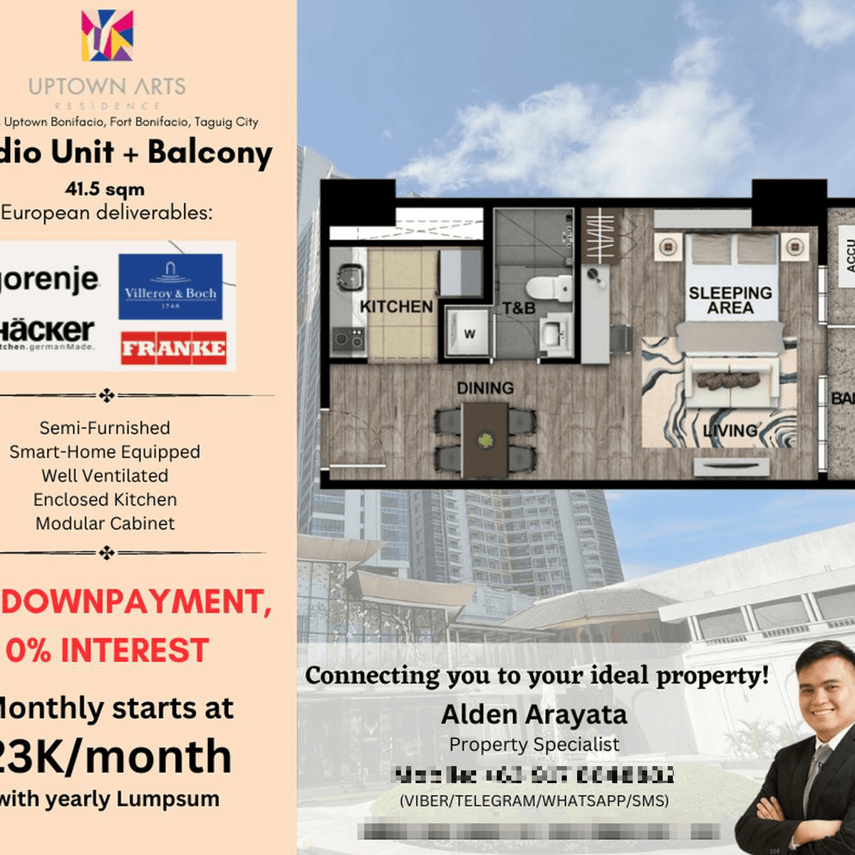 Uptown Arts Residence Pre - Selling Studio Unit 41.5 sqm BGC [Condo 🏙️ ...