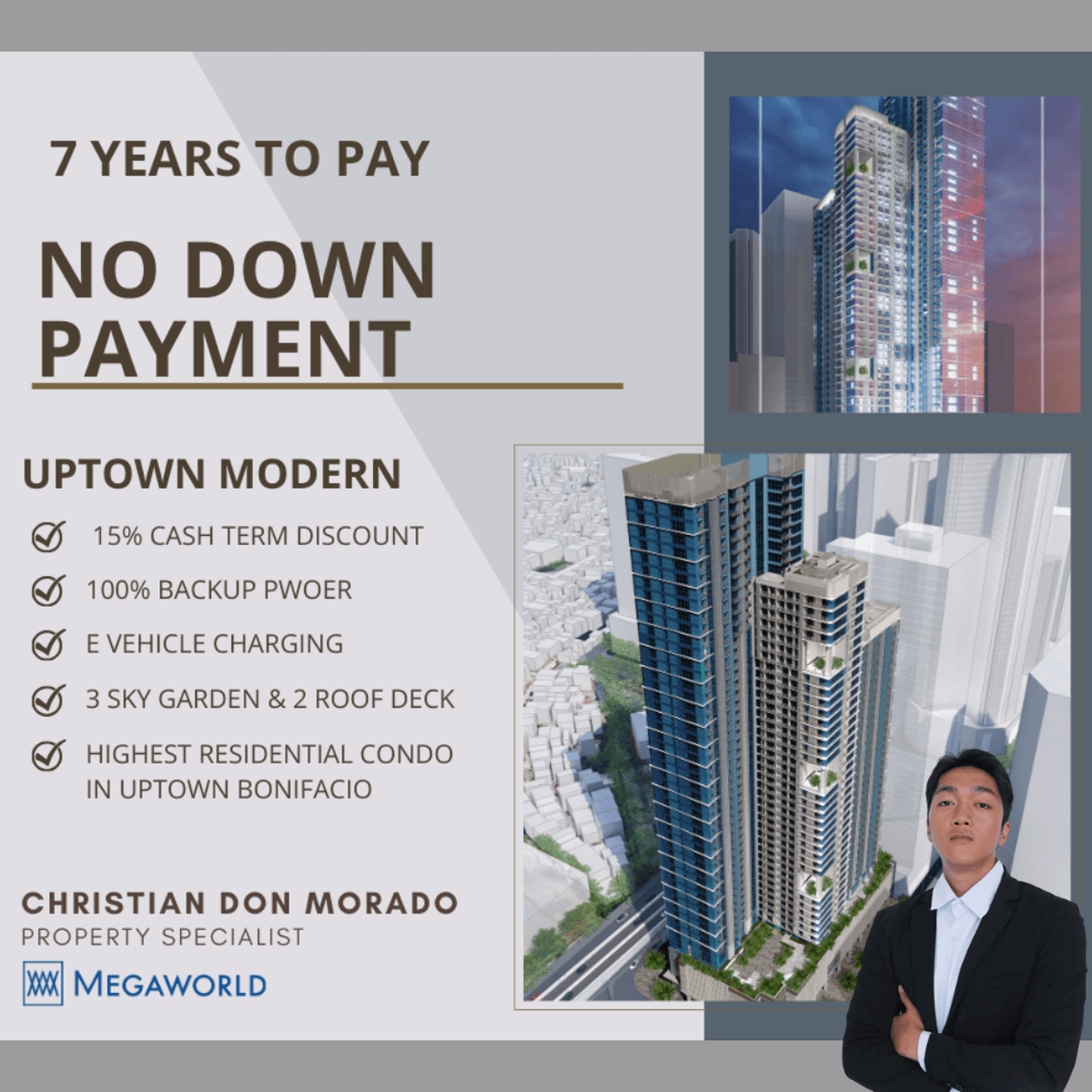 7 Years to pay with No Down payment - UPTOWN MODERN (BGC) [Condo 🏙️ ...