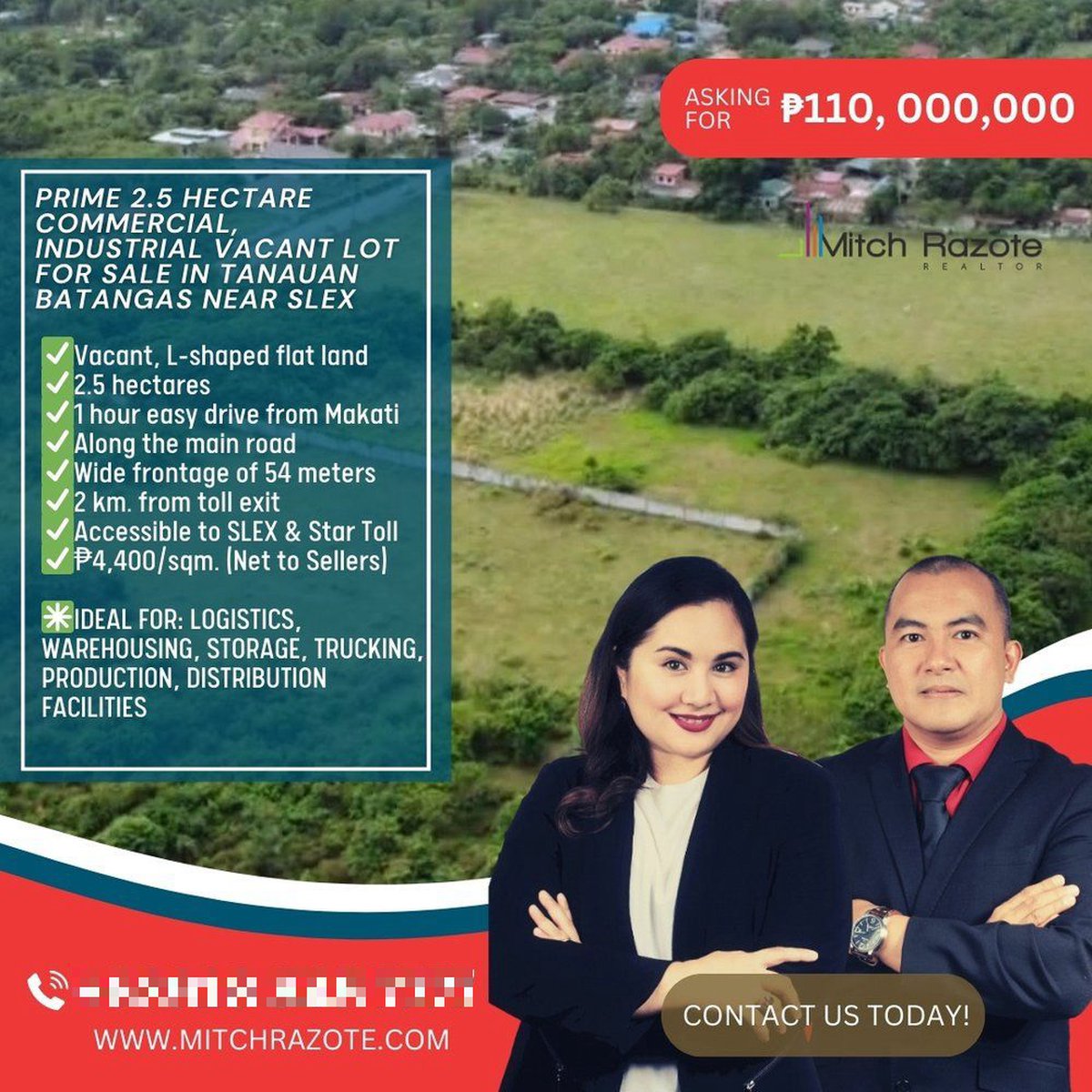 2.5 Commercial, Industrial Lot in Tanauan, Batangas near SLEX [Lot 🚜 ...