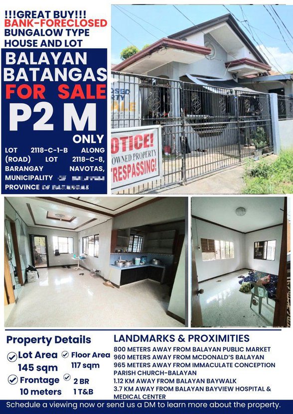 Alecza Single Firewall House And Lot For Sale Balayan Batangas [2,295 ...