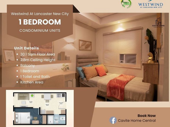 Modern 1-bedroom condo at Westwind, Lancaster New City 30.1 sqm with ...