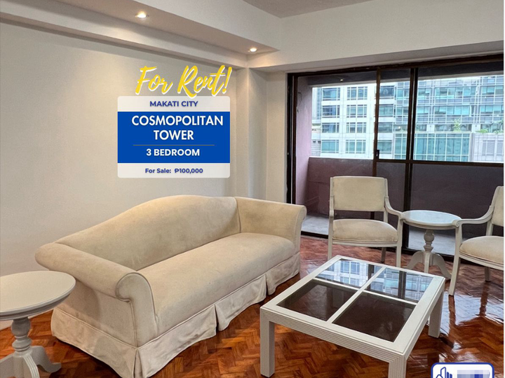 For Lease: 3 Bedroom Fully Furnished | Makati - Cosmopolitan Tower ...