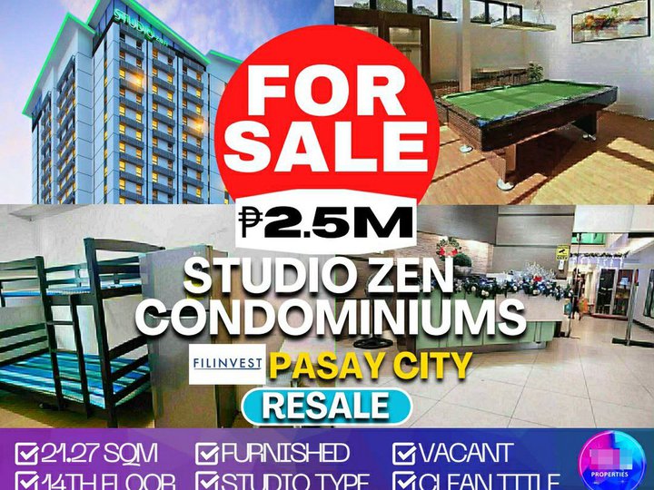 Furnished Studio type for Sale in Pasay City [Condos 🏙️] (March 2026 ...