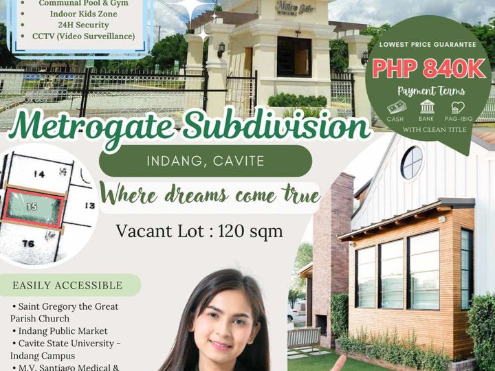 120. sqm Residential lot for sale in metrogate indang cavite [Lots 🚜 ...