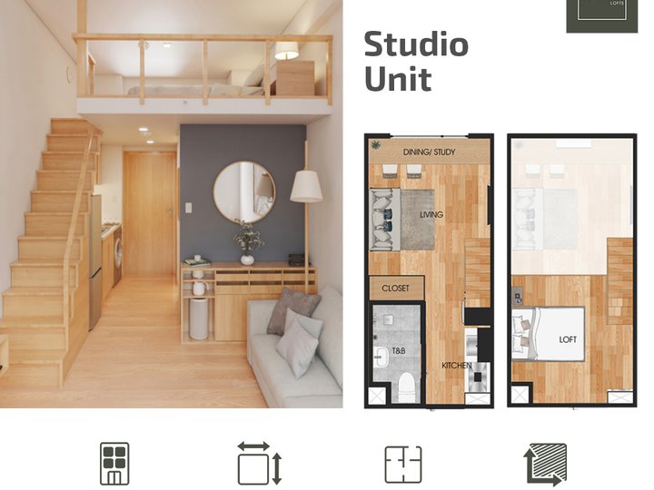 Cohesively Designed Studio Apartment with Loft at My Enso Loft by PH1 ...