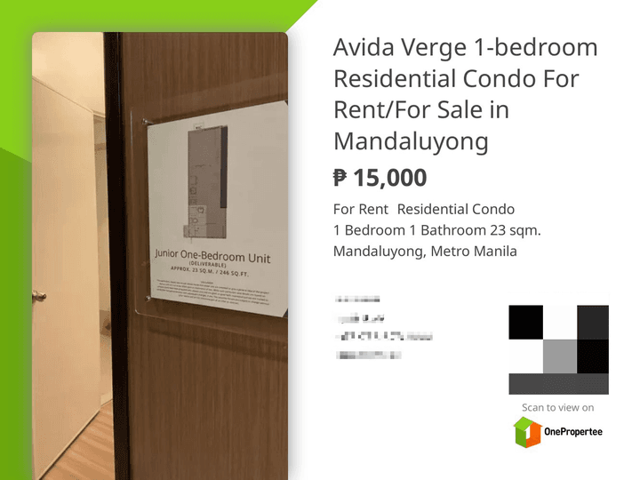 Avida Verge 1-bedroom Residential Condo For Sale in Mandaluyong [Condos ...