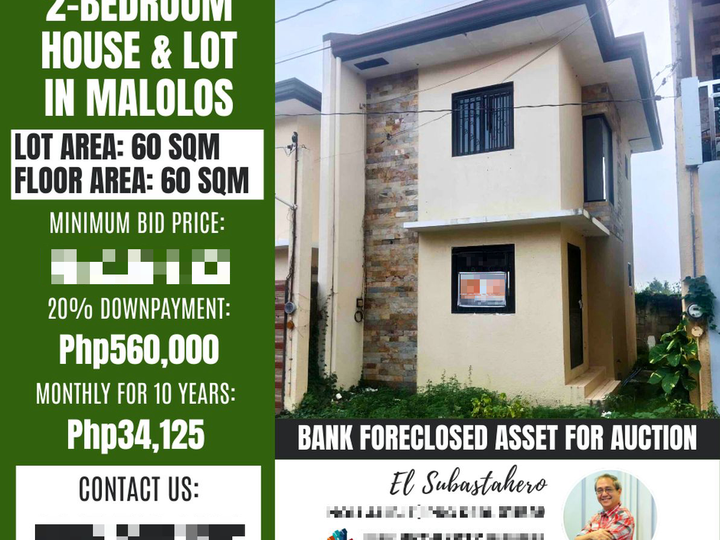 Foreclosed Studio-like Single Detached House For Sale in Malolos ...