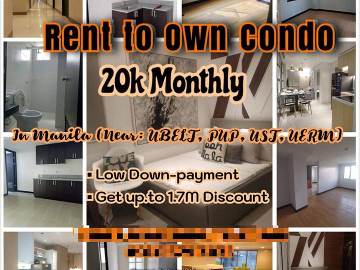 Condo near Ubelt PUP UST FEU UERM SM LRT Rent to Own Condo Studio 2 ...