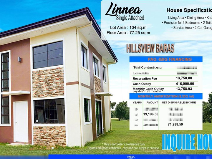 Affordable 3-bedroom Linnea Single Attached House For Sale in Baras ...